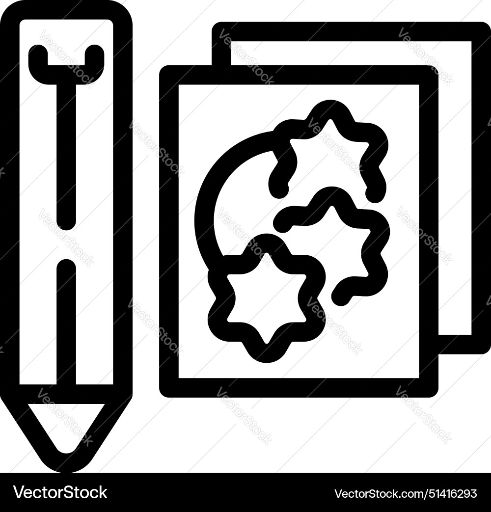 Drawing tools icon with pencil and paper Vector Image