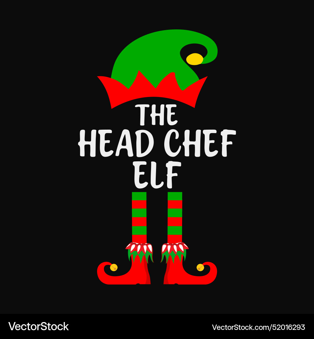 Funny the head chef elf t-shirt design Royalty Free Vector