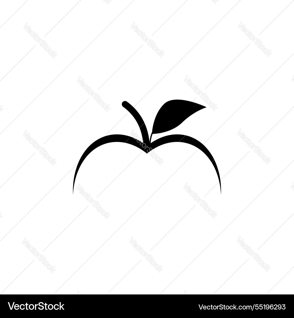 Half apple icon outline Royalty Free Vector Image