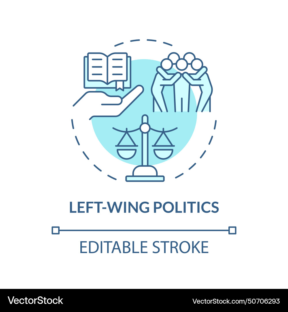 Left-wing politics soft blue concept icon Vector Image