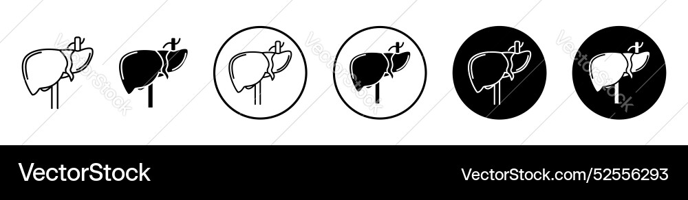 Liver icon set on white background Royalty Free Vector Image