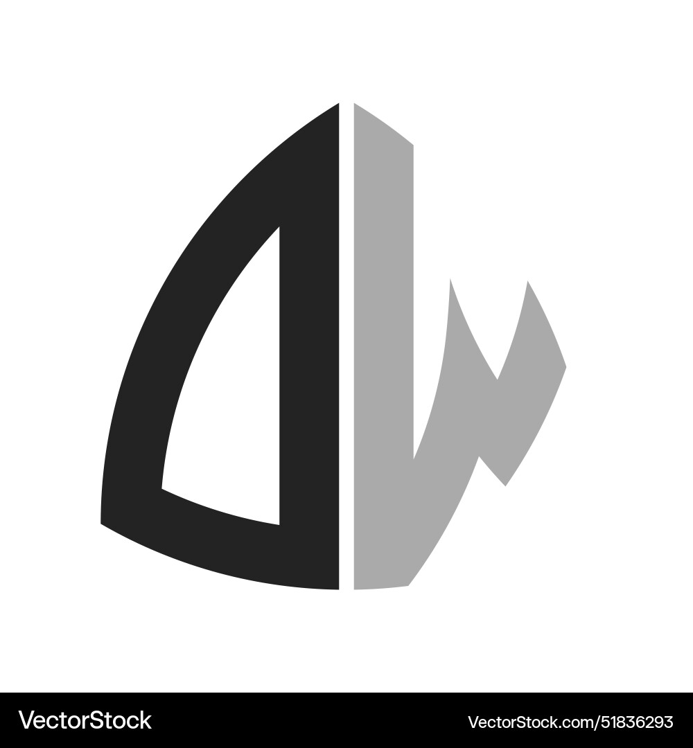 Modern creative dw logo design letter icon Vector Image