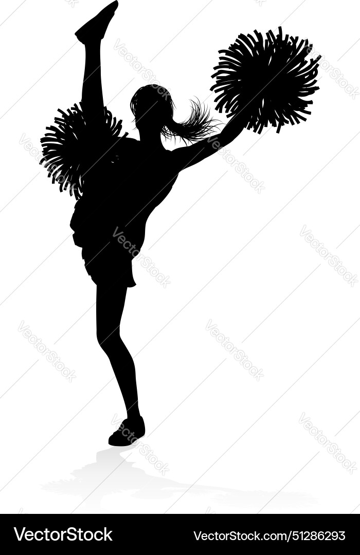 Silhouette cheerleader graphic Royalty Free Vector Image