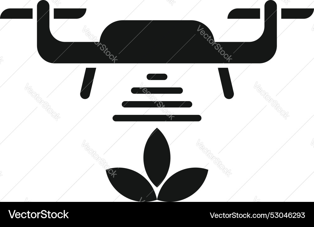 Smart farm drone spraying crops icon Royalty Free Vector