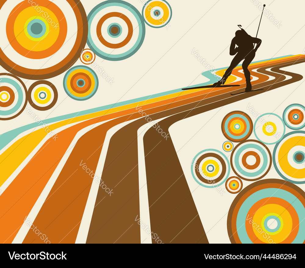 Biathlon challenge banner Royalty Free Vector Image