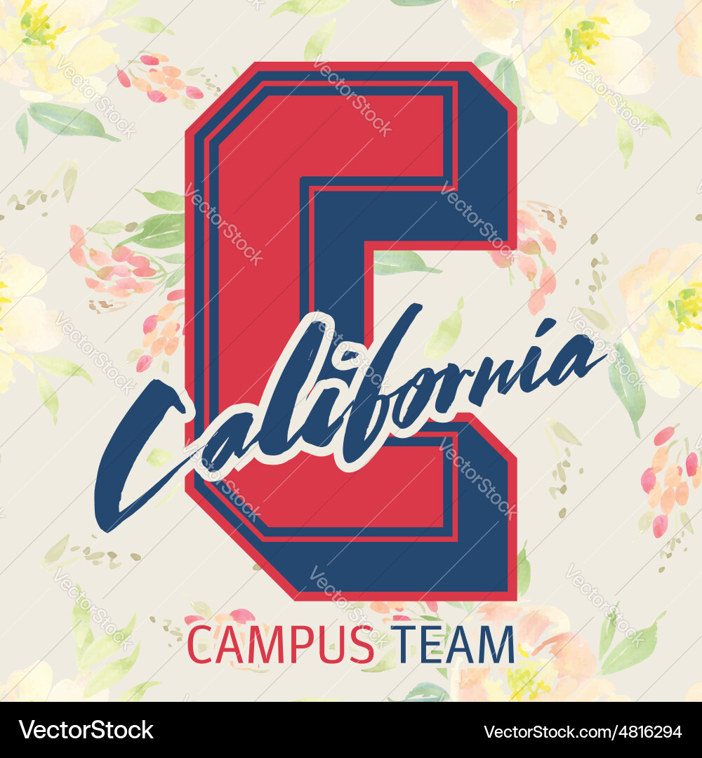 California Seamless Floral Pattern Royalty Free Vector Image
