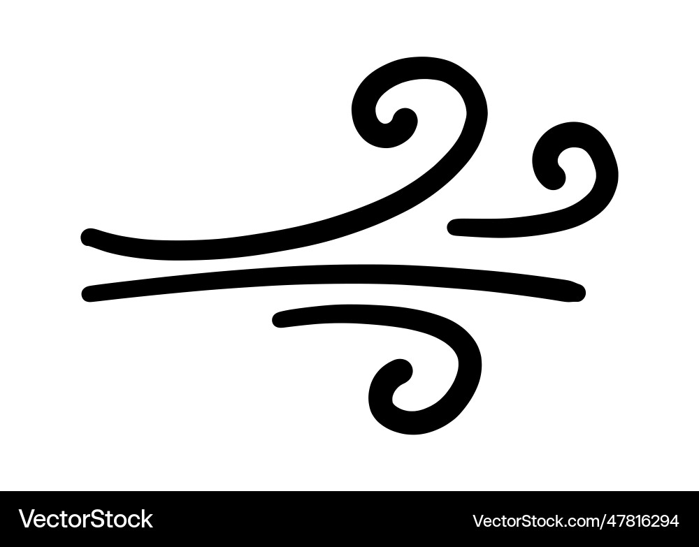 Doodle wind lines air sketch cartoon hand drawn Vector Image