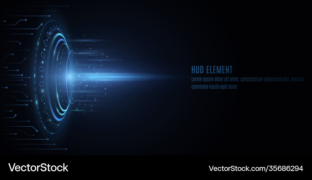 Futuristic hud interface circle with glowing Vector Image