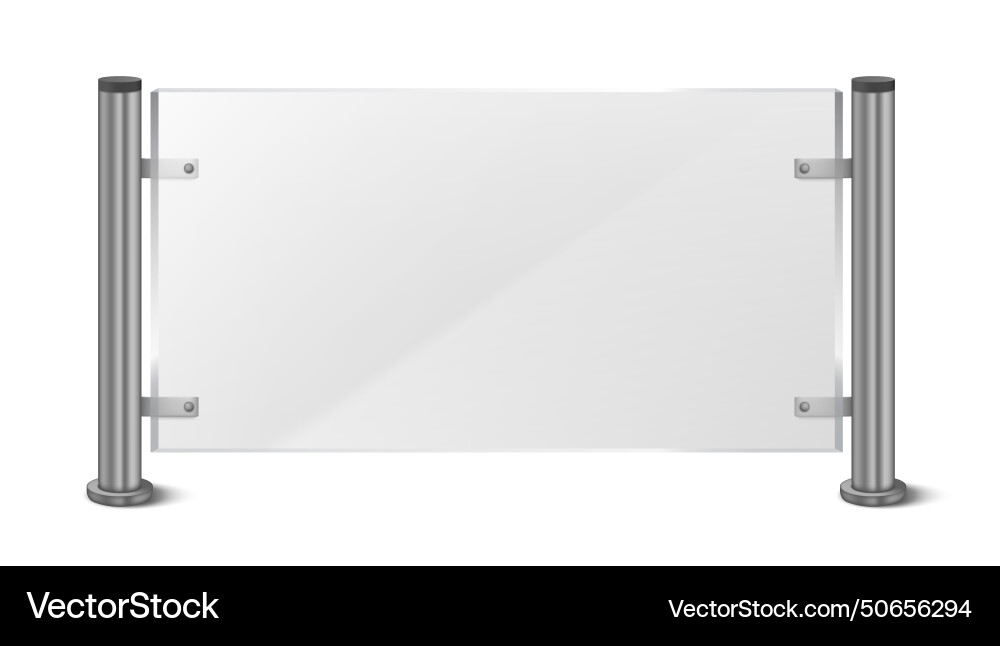 Glass or plexiglass partition defense on white Vector Image