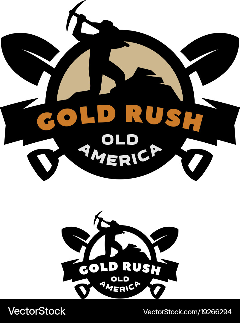 Gold Rush Logo Emblem Royalty Free Vector Image