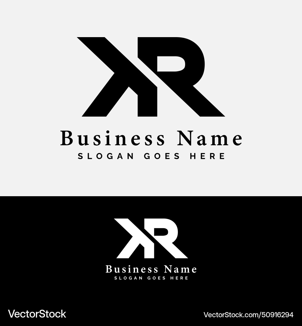 K r kr letter logo alphabet initial icon Vector Image