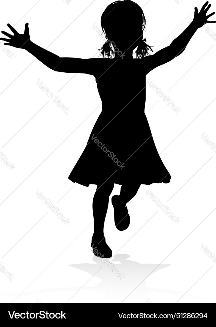 Kid child silhouette Royalty Free Vector Image