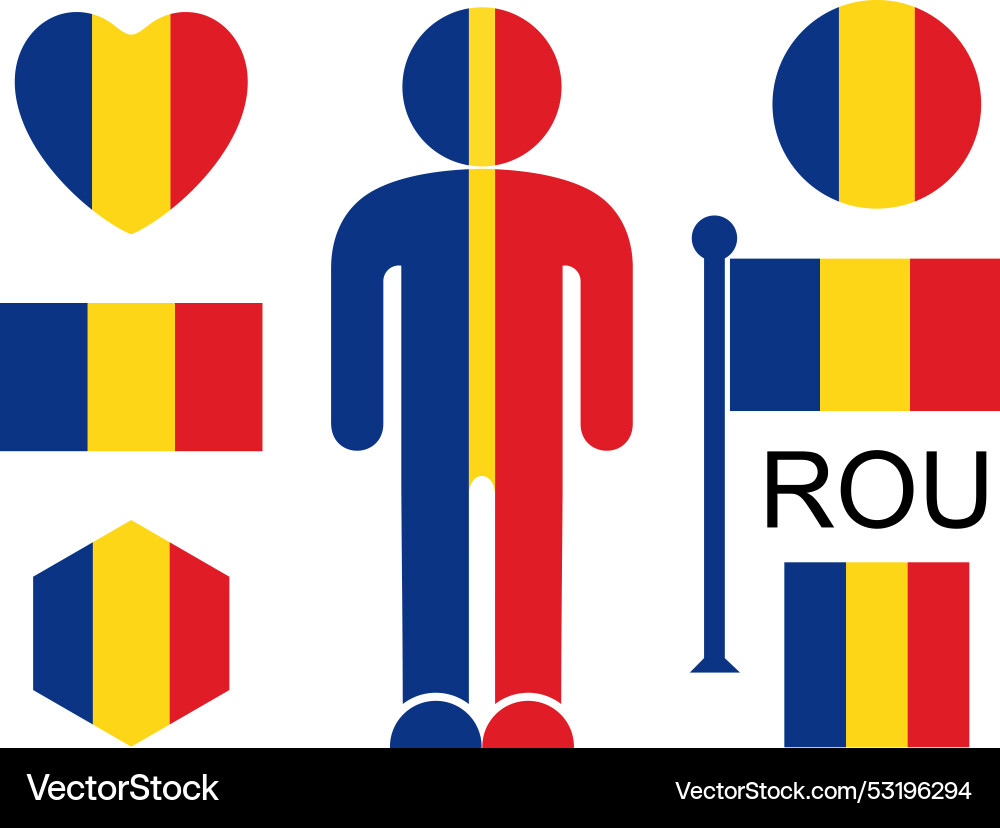 Romanian flag Royalty Free Vector Image - VectorStock