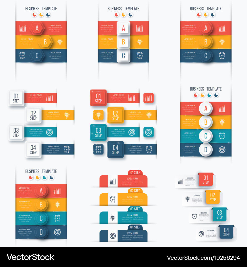 Set with infographics Royalty Free Vector Image