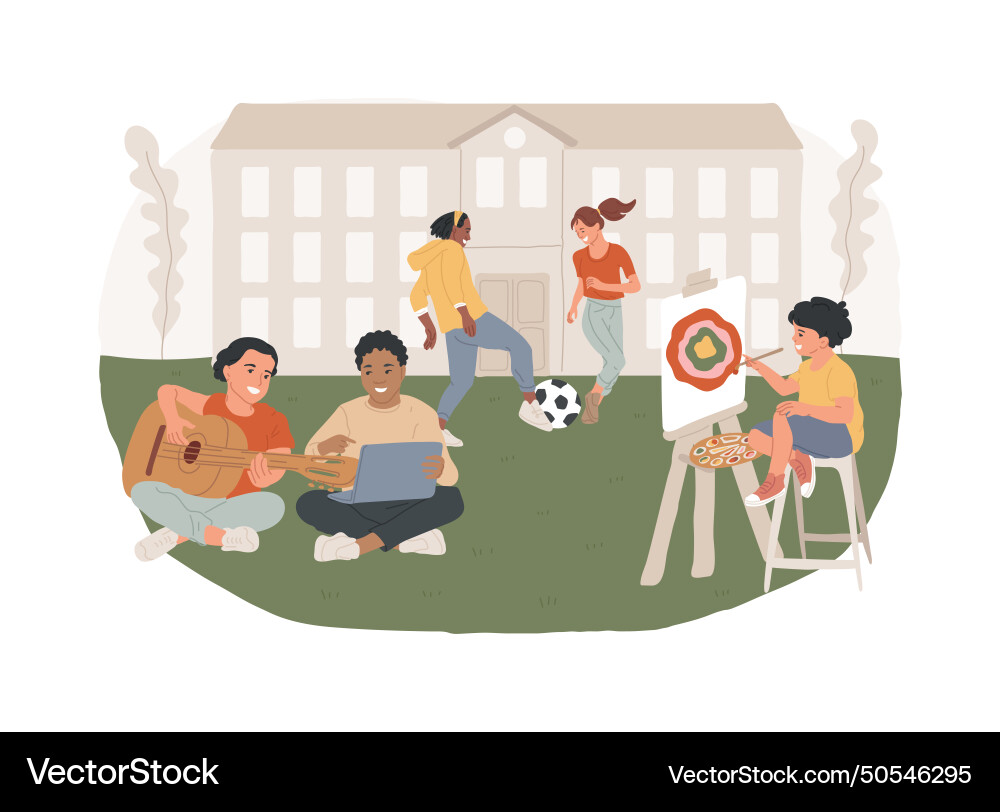 After school activities isolated concept Vector Image