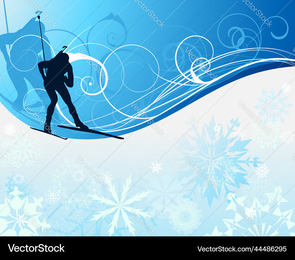 Biathlon challenge banner Royalty Free Vector Image