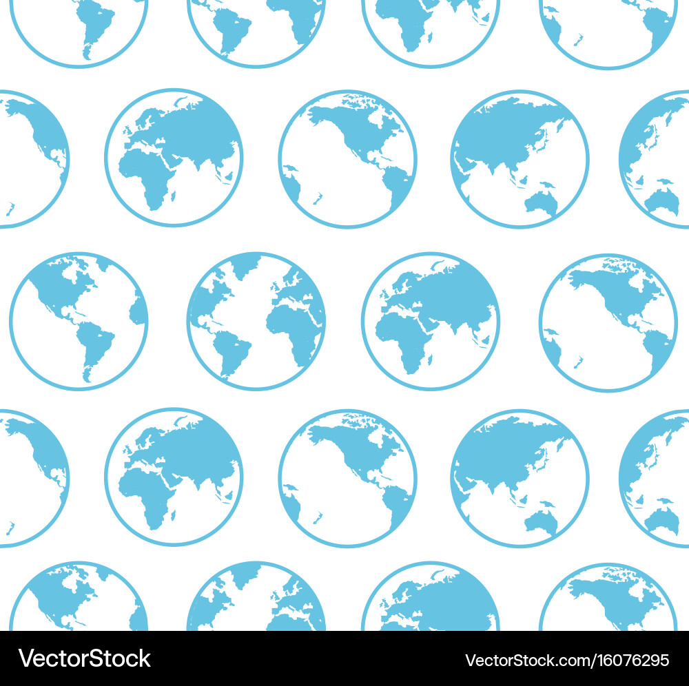 Blue globe earth map background pattern Royalty Free Vector