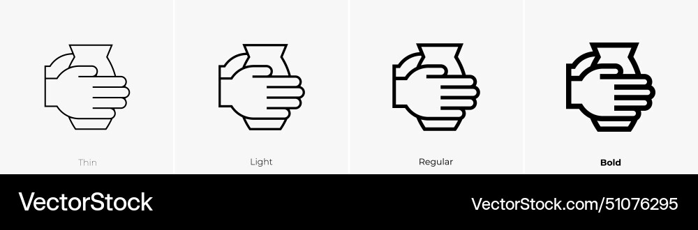 Ceramic icon thin light regular and bold style Vector Image