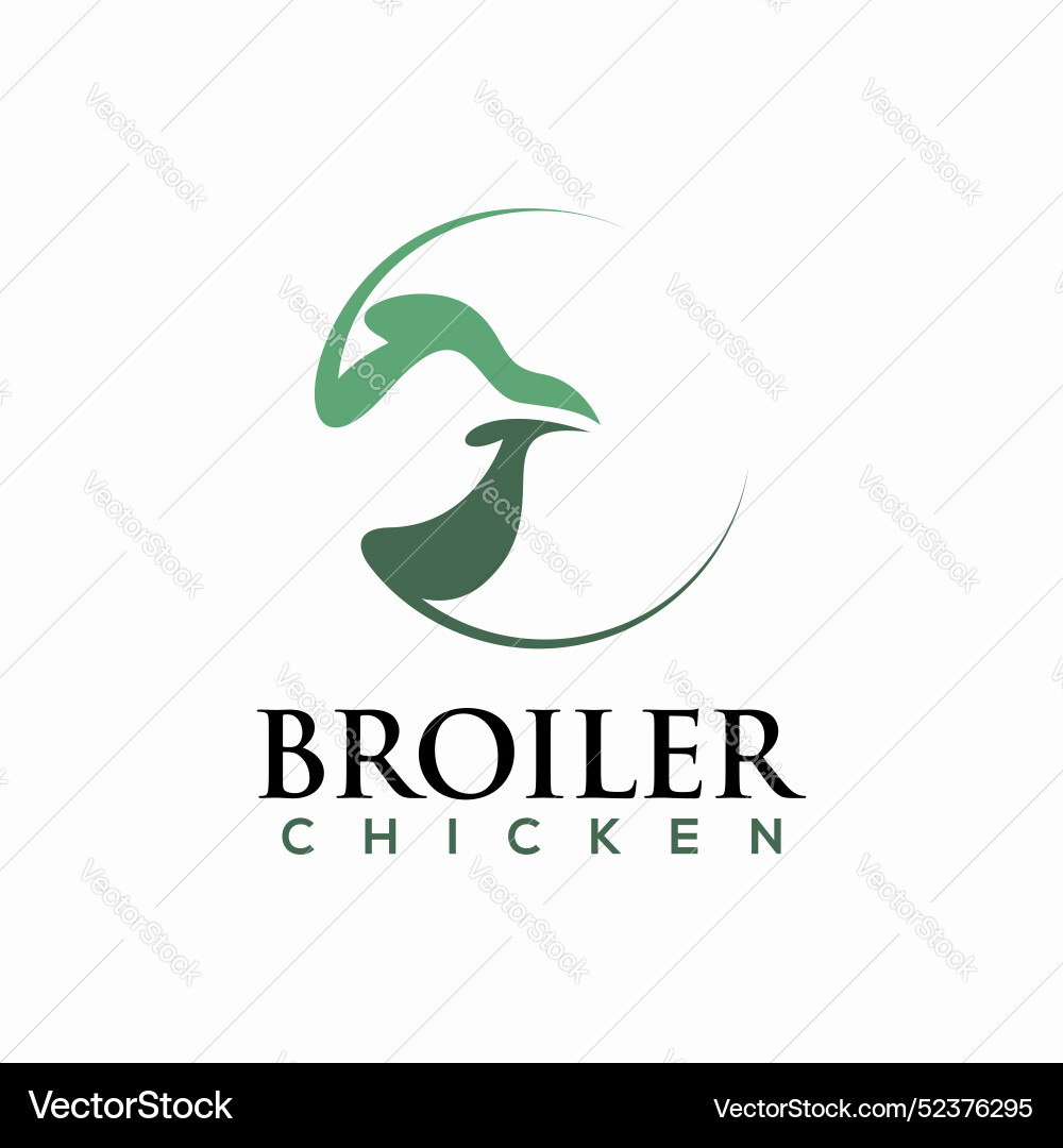 Chicken broiler logo design template Royalty Free Vector