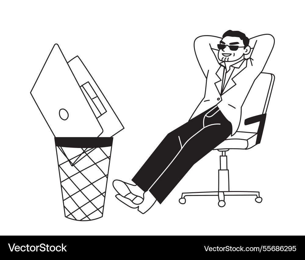Extreme emotion expression cool office worker Vector Image