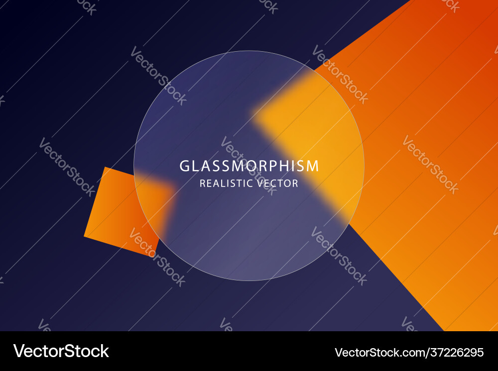 Glassmorphism effect with transparent glass plate Vector Image