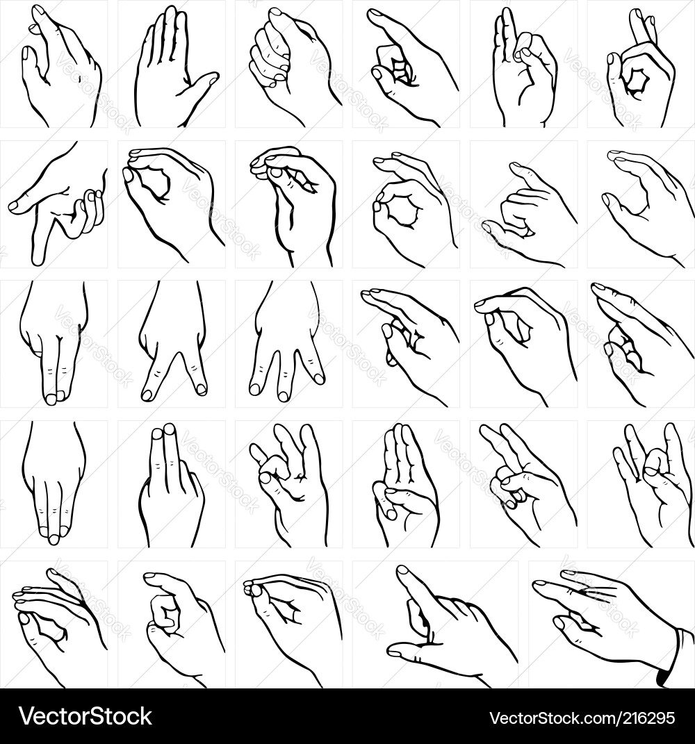 Sign language Royalty Free Vector Image - VectorStock