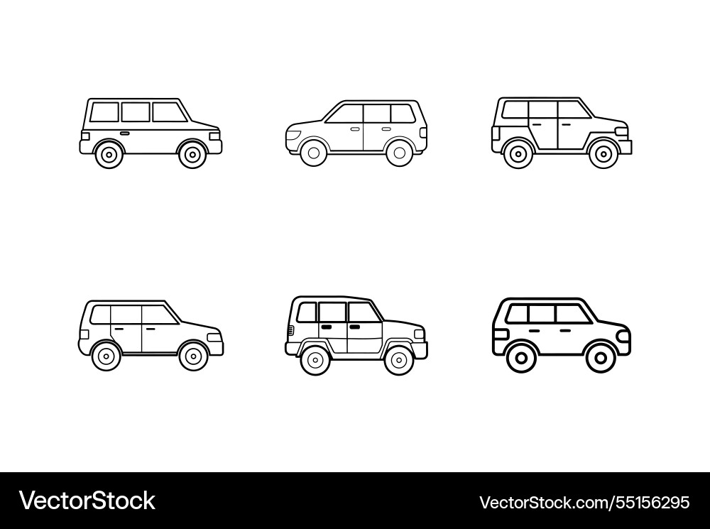 Suv line art Royalty Free Vector Image - VectorStock