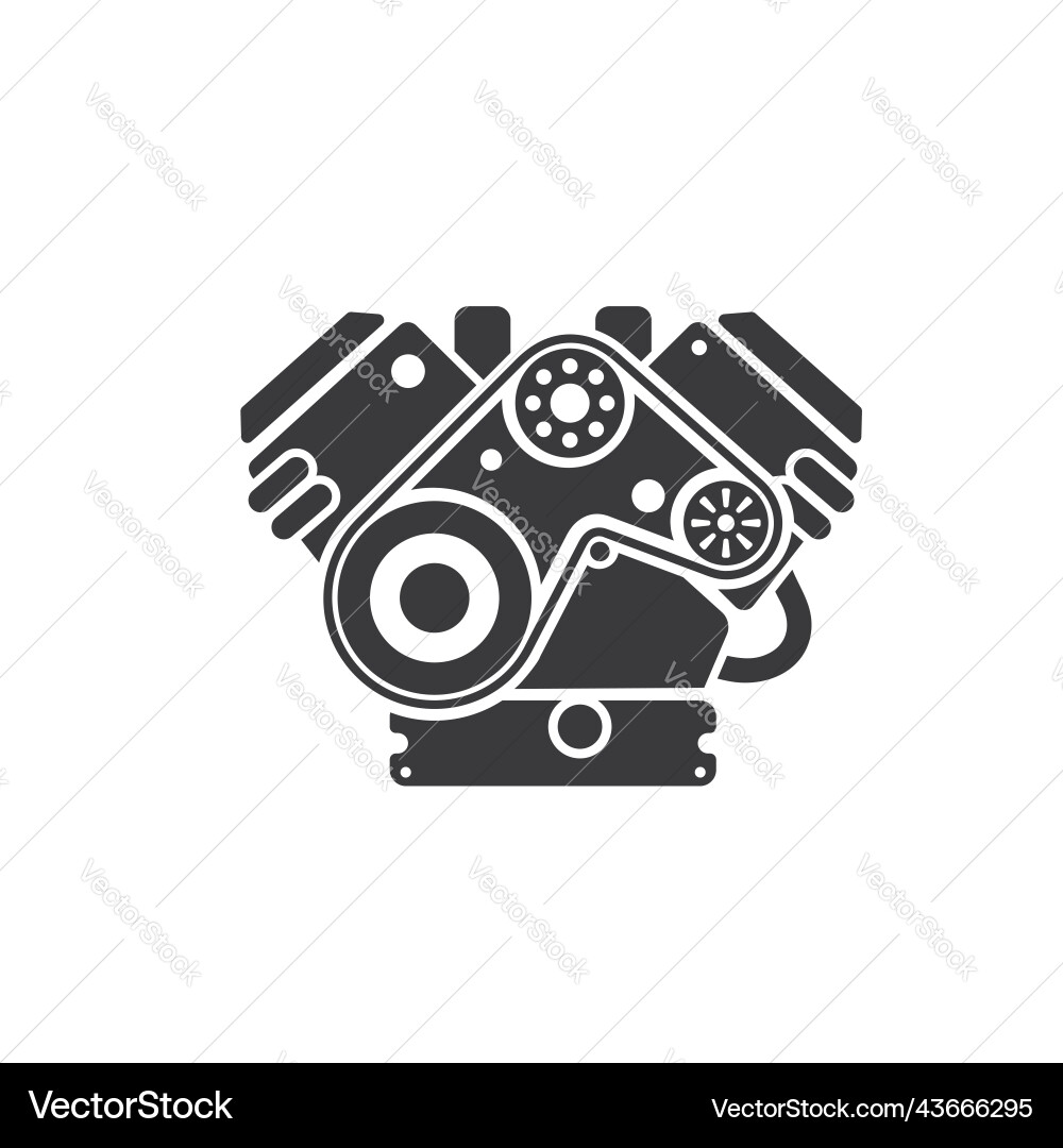 Vehicle internal combustion engine isolated motor Vector Image