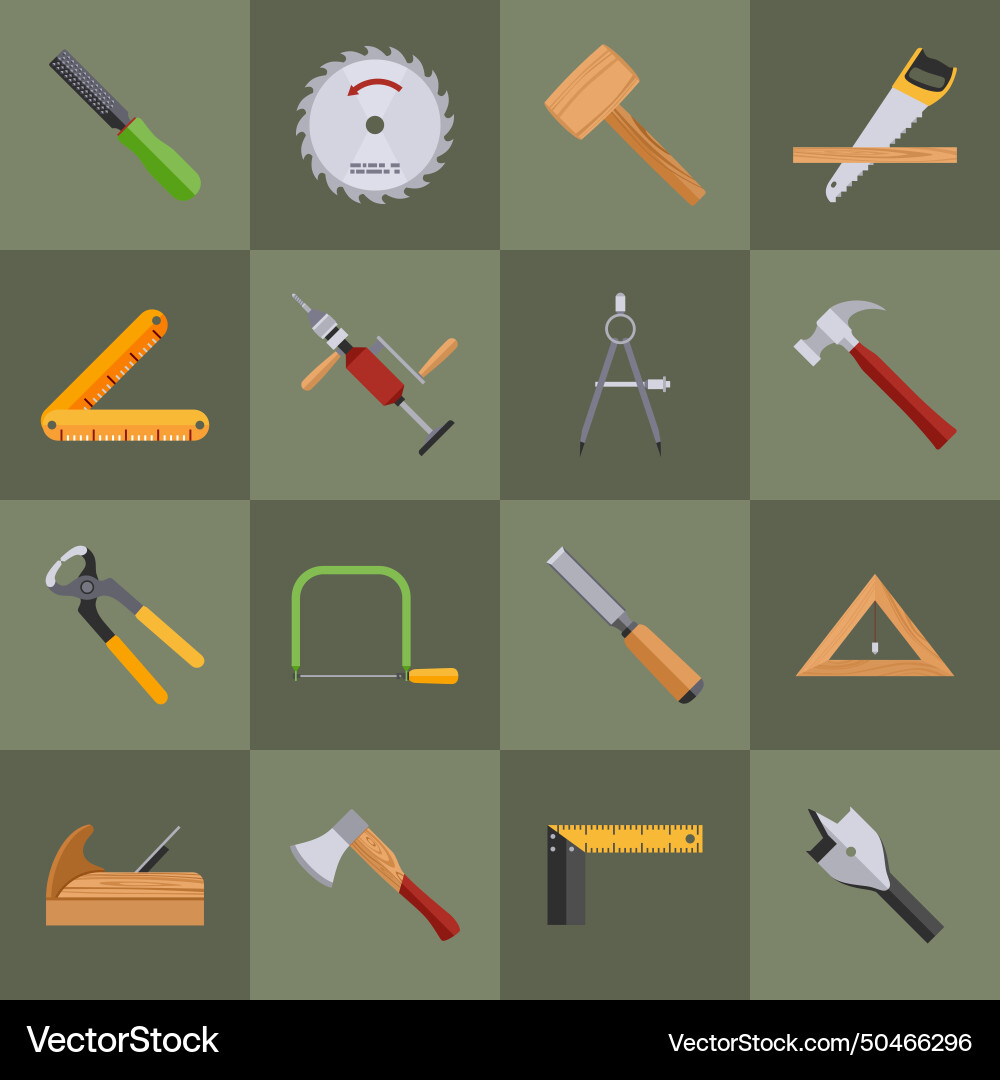 Carpentry tools icons Royalty Free Vector Image