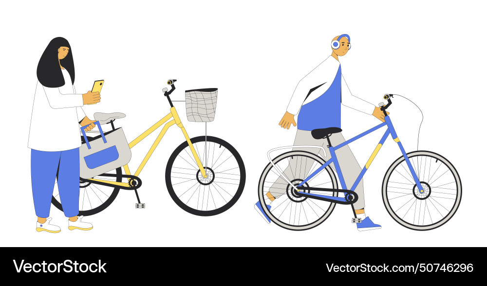 Cycling on bicycle isolated white background Vector Image