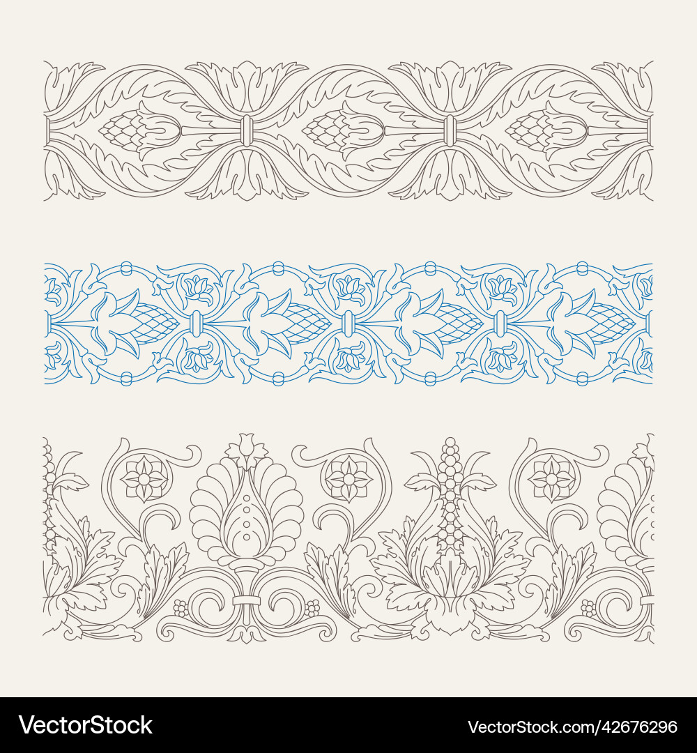 Decorative seamless border Royalty Free Vector Image