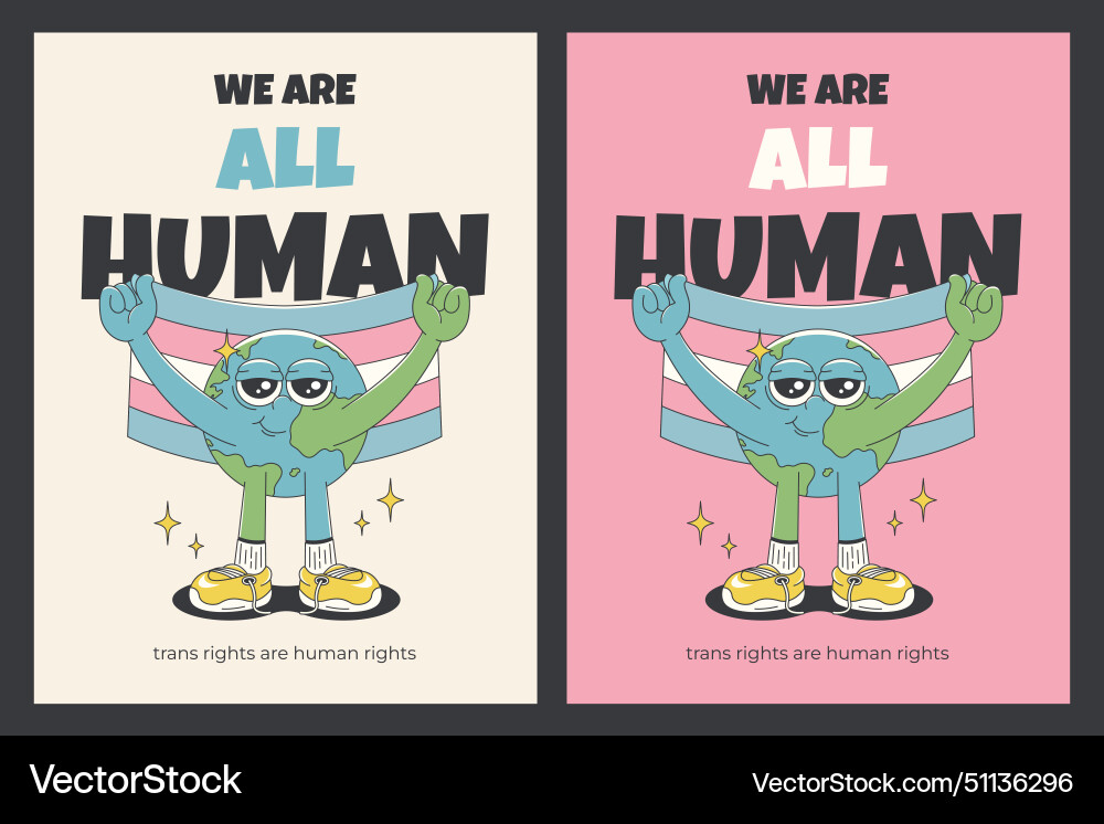 Earth holds transgender pride flag Royalty Free Vector Image