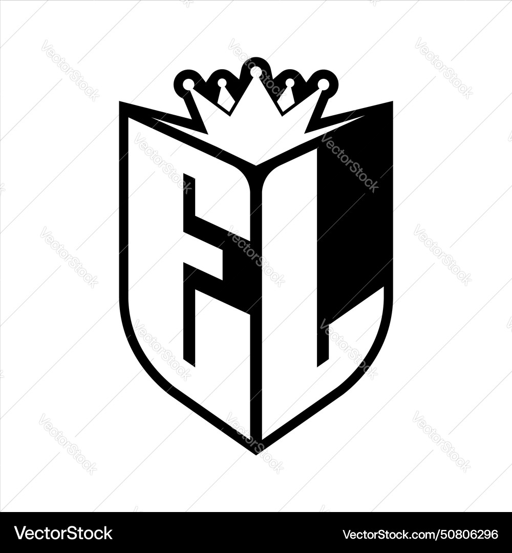 El letter bold monogram with shield shape Vector Image