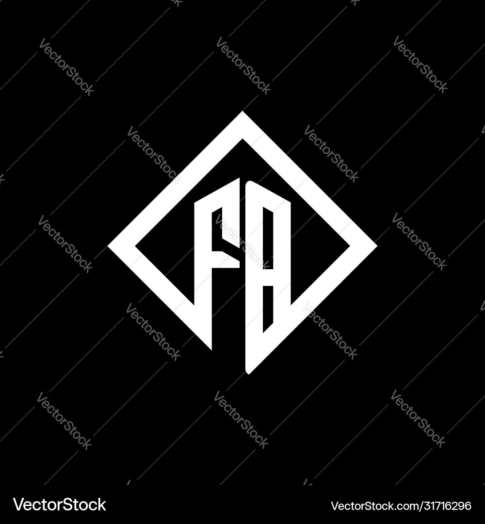 Fb logo monogram with square rotate style design Vector Image