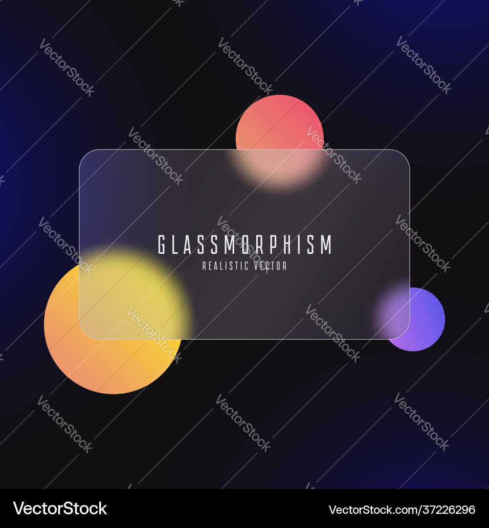 Glassmorphism effect with transparent glass plate Vector Image