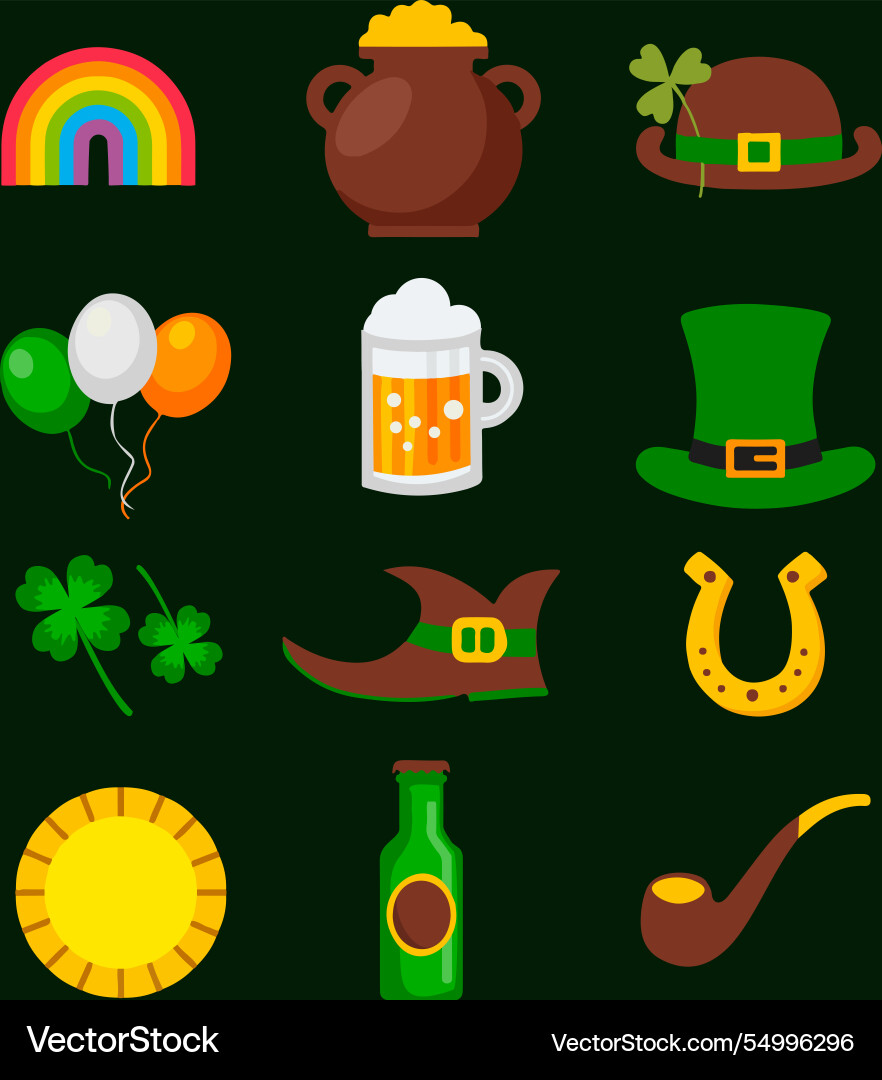 Hand drawn st patricks day element collection Vector Image