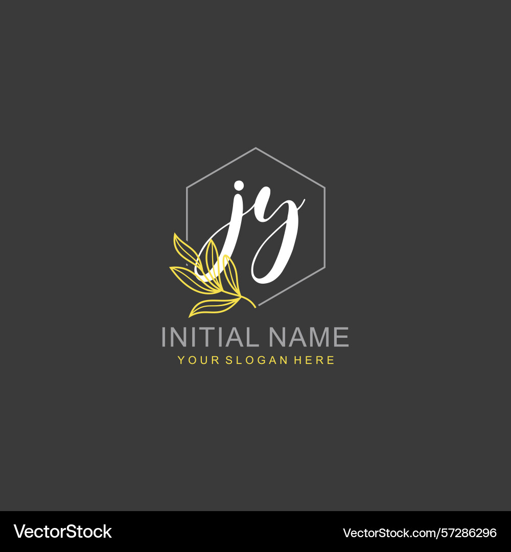 Jy initial logo templates with botanical elements Vector Image