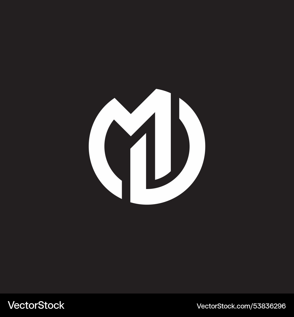 Letter md circles round geometric logo Royalty Free Vector