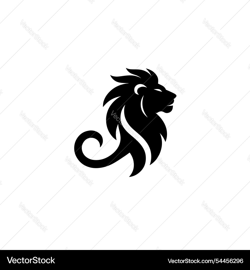 Lion head design elegant swirl Royalty Free Vector Image