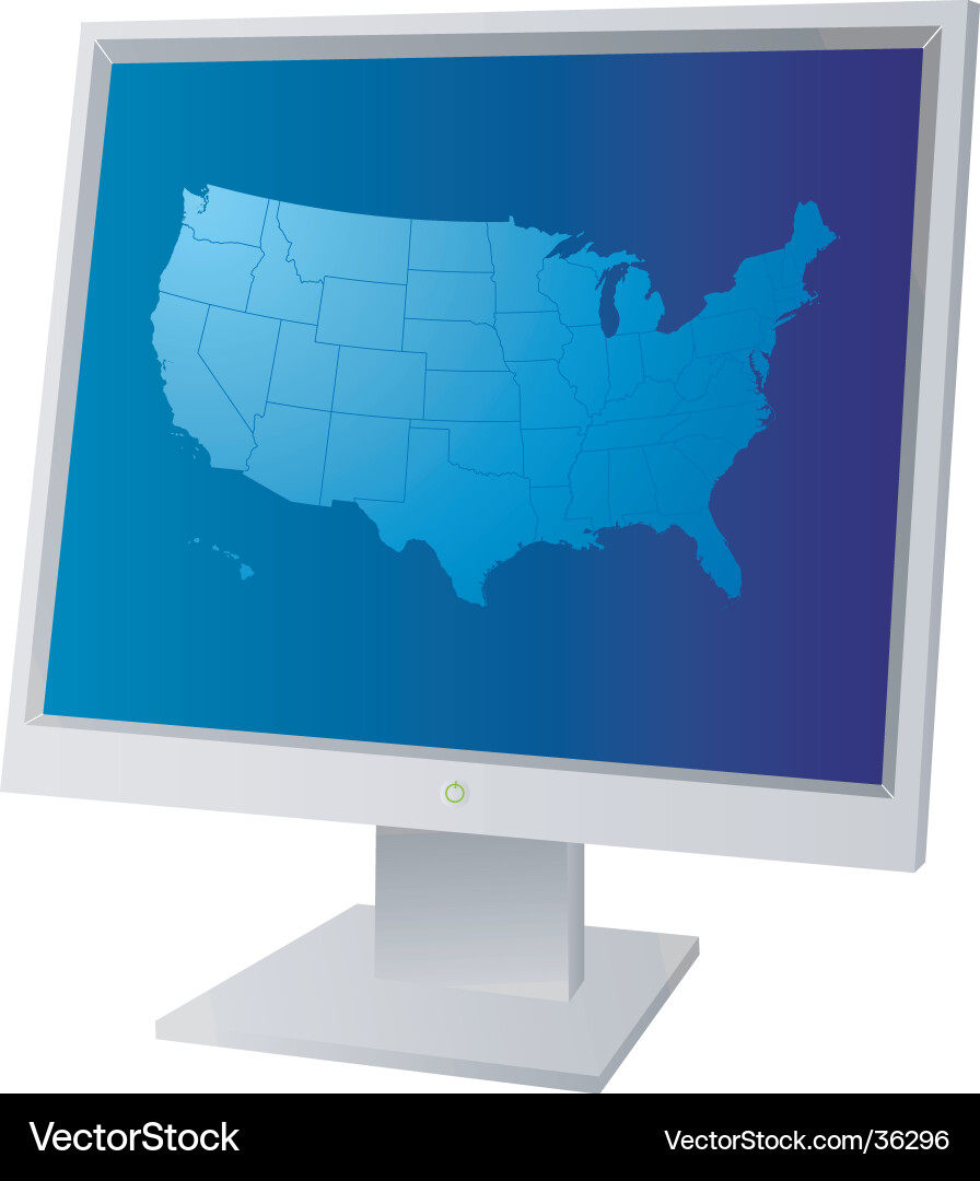 Monitor us Royalty Free Vector Image - VectorStock