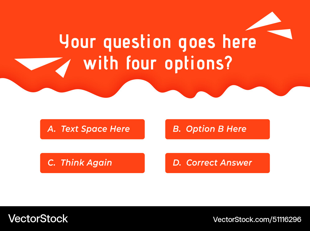 Multiple option choice template for trivia game Vector Image