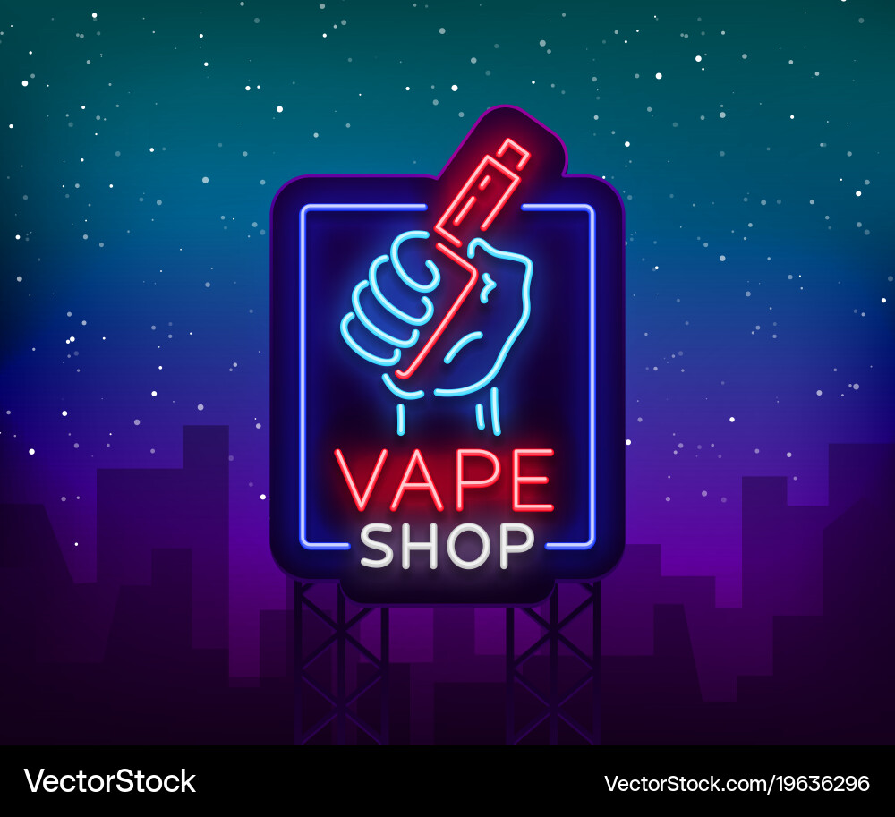 Neon Vape Shop Sign Royalty Free Vector Image - VectorStock