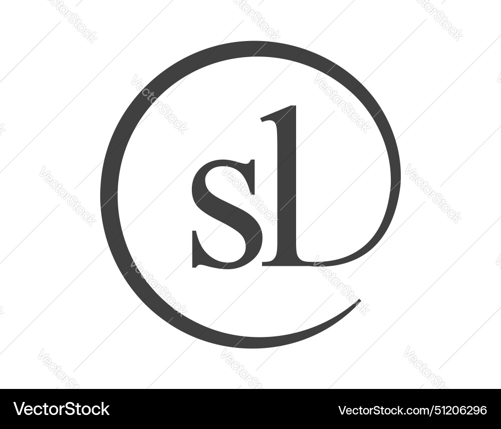 Sl logo from two letter with circle shape email Vector Image