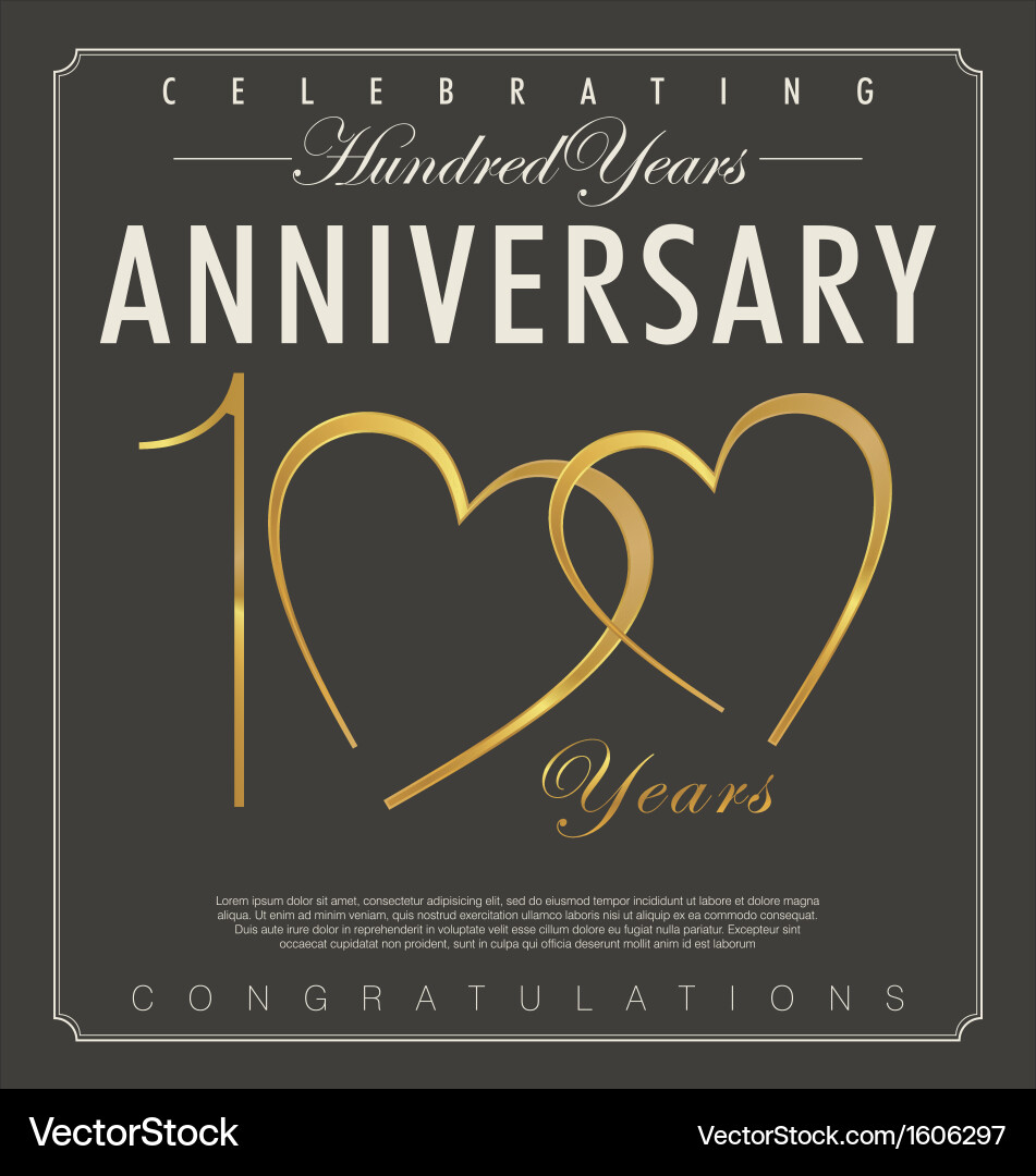 100 years anniversary background Royalty Free Vector Image