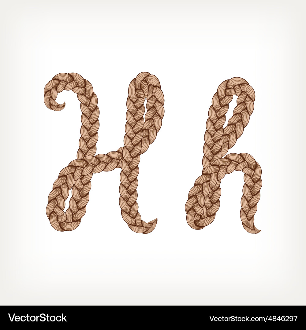 Braids hair font Royalty Free Vector Image - VectorStock