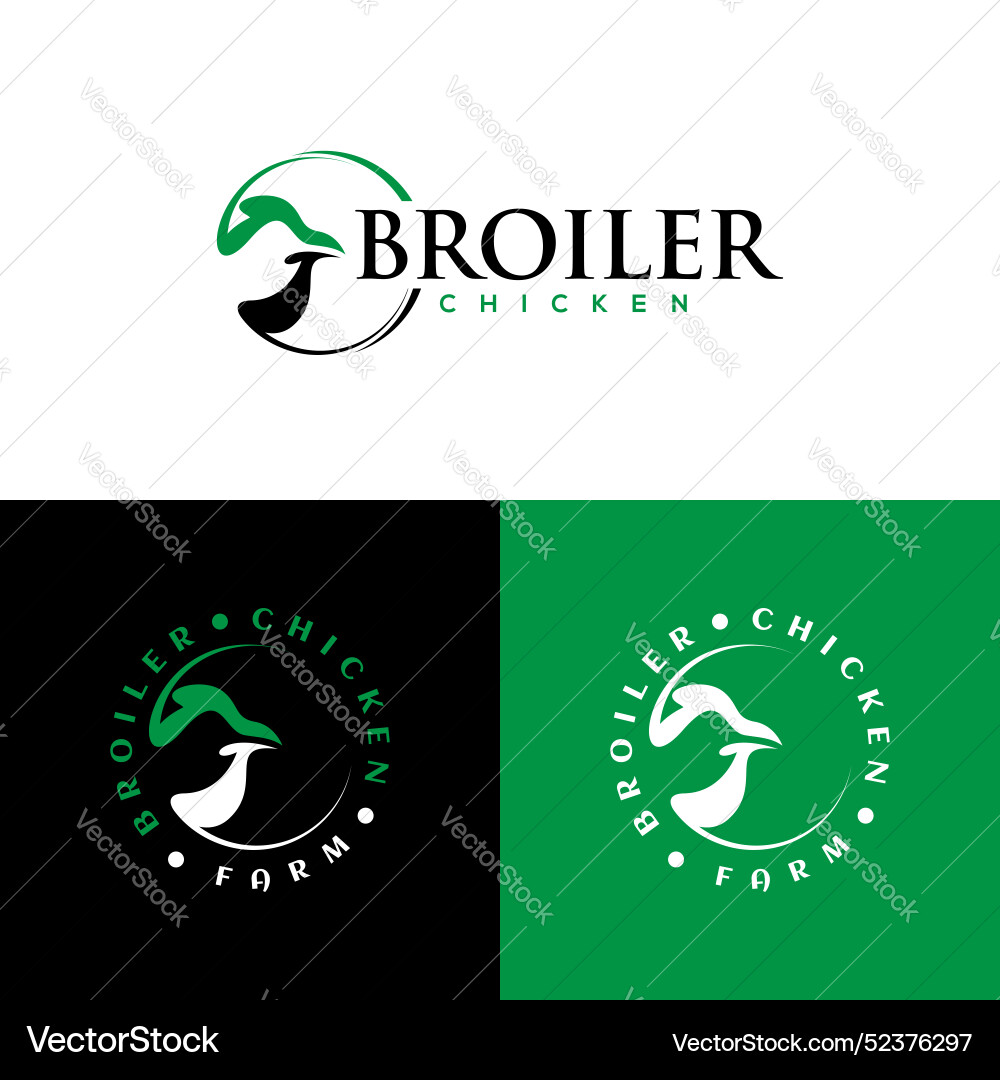 Broiler chicken farm logo design template Vector Image