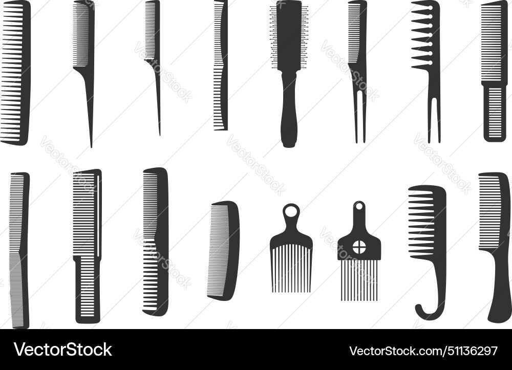 Comb silhouette svg barber silhouettes Royalty Free Vector