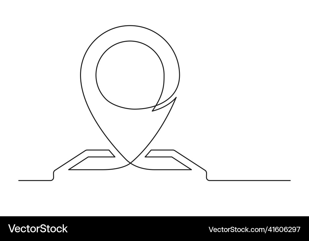 Continuous drawing of one line an map point Vector Image