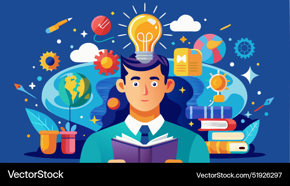 Creative mind and continuous learning Royalty Free Vector