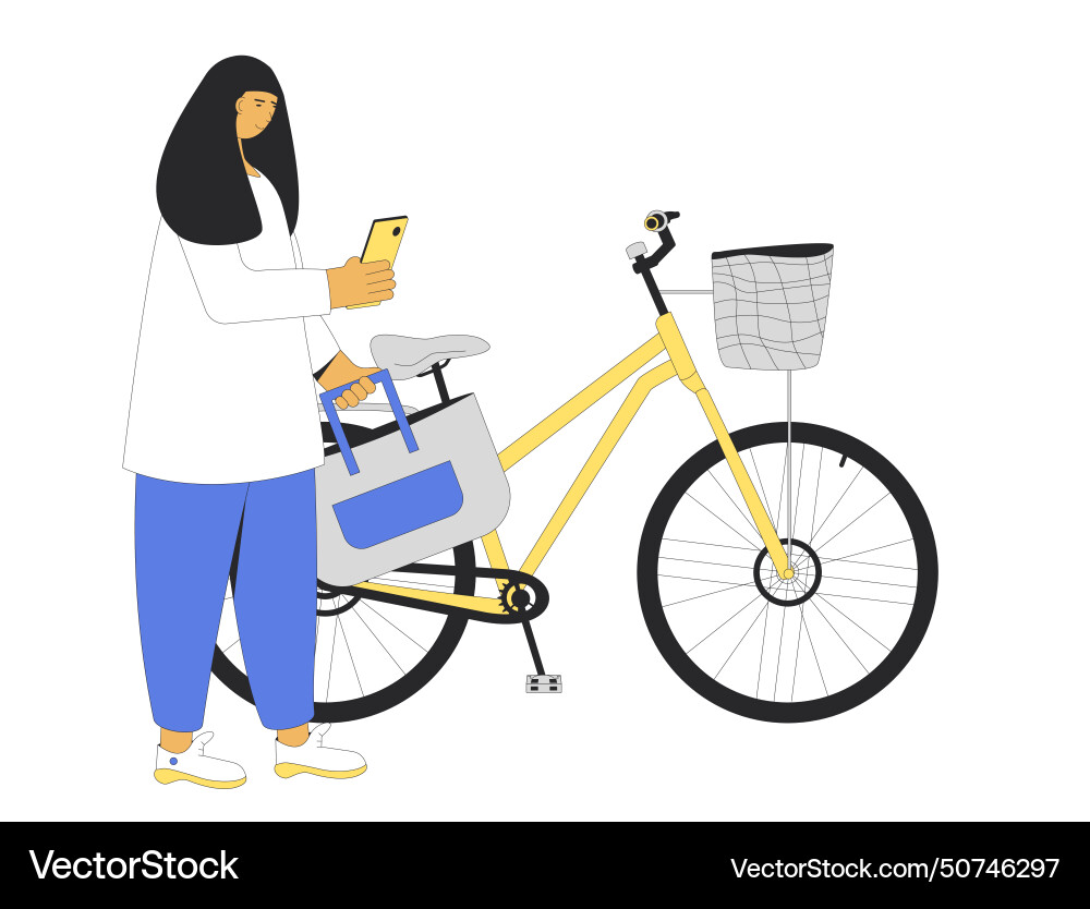 Cycling on bicycle isolated white background Vector Image